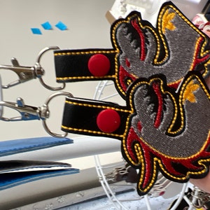 Digital File Embroidered Daisy Skull Key Fob Design for Machine ...