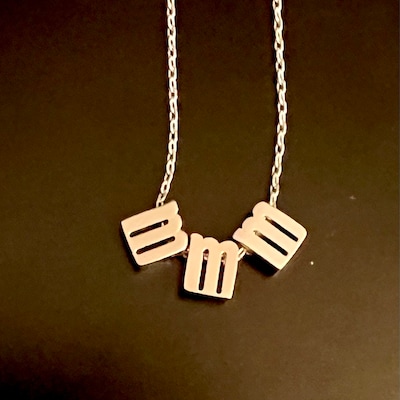 Personalized Necklace, 3 Initial Necklace, Triple Capital Letter ...