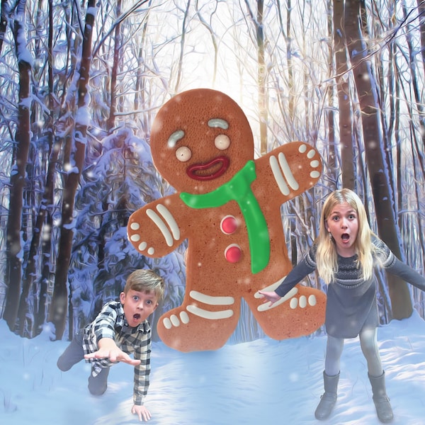 Digital Delivery, Funny Gingerbread Man Chase Digital Christmas Card ...