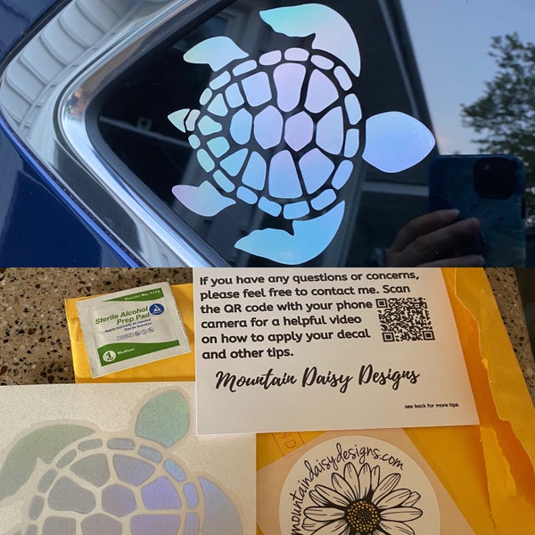 Holographic Sea Turtle Decal for Tumbler | VSCO Turtle Sticker ...