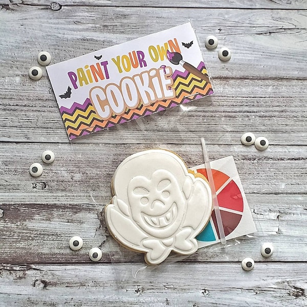 Paint Your Own Cookie Halloween Printable Bag Toppers. Set of 3 Bag ...