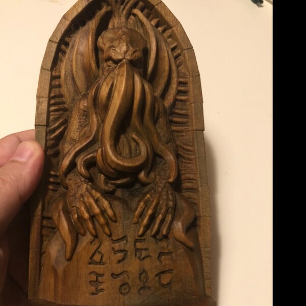 Cthulhu Altar Statue: Lovecraftian Ash Wood Carving - Etsy