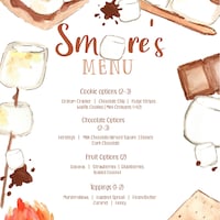 Editable Smore Bar Menu Sign Template Smore Bar Menu Station Sign Smore ...