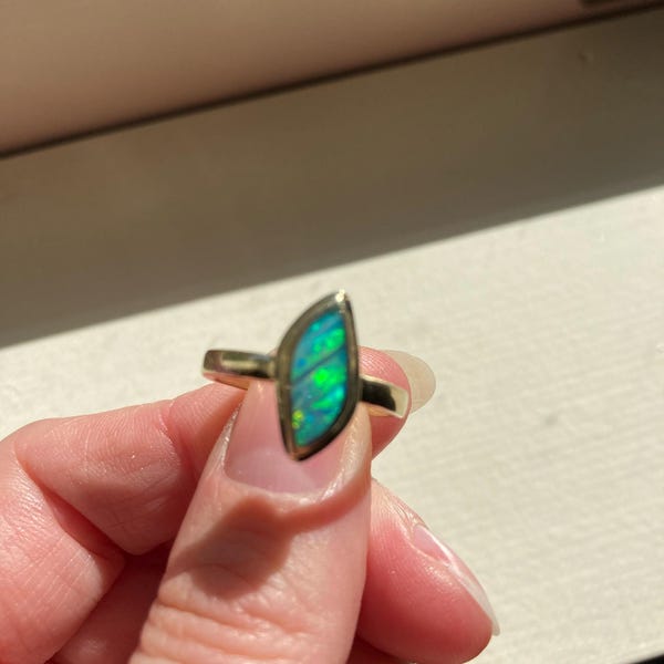 Genuine Australian Opal Large Gorgeous Pendant With Confetti Moissanite ...