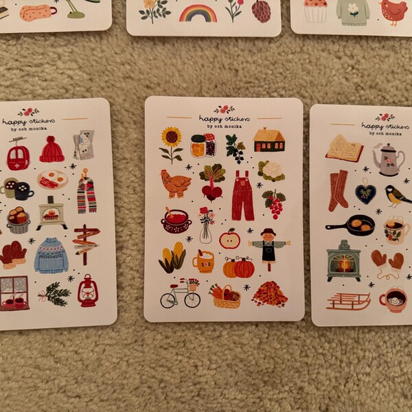 3 Matte Sticker Sheets, Sticker Pack, Sticker Bundle, Cute Stickers ...
