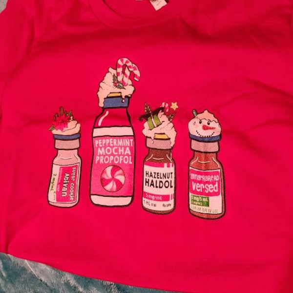 Peppermint Mocha Propofol T-shirt, Cute Christmas Nurse Tshirt | Funny ...