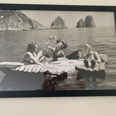 Eating Spaghetti on the Water Vintage Poster Print, Capri Italy 1939 ...