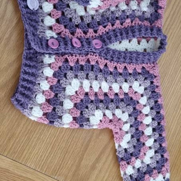Granny Square Hexi Cardi 0 - Adult Girls Ladies Boho Hexagon Jacket ...