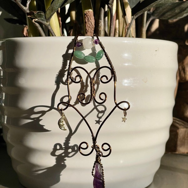 Pot Hugger, Garden Decor, Flower Pot Decoration, Crystal Plant Hanger ...