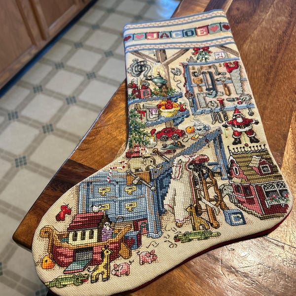 Christmas Stocking PDF Pattern Cross Stitch Embroidery Christmas ...