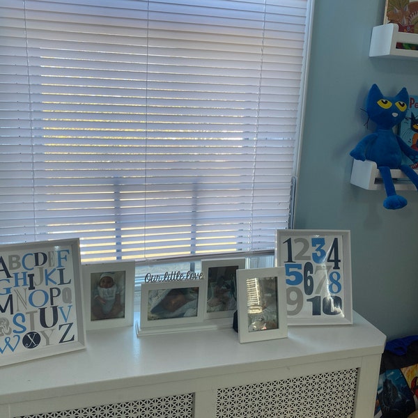 Navy Blue and Gray Alphabet Posters for Toddler Boy Bedroom, Nursery or ...