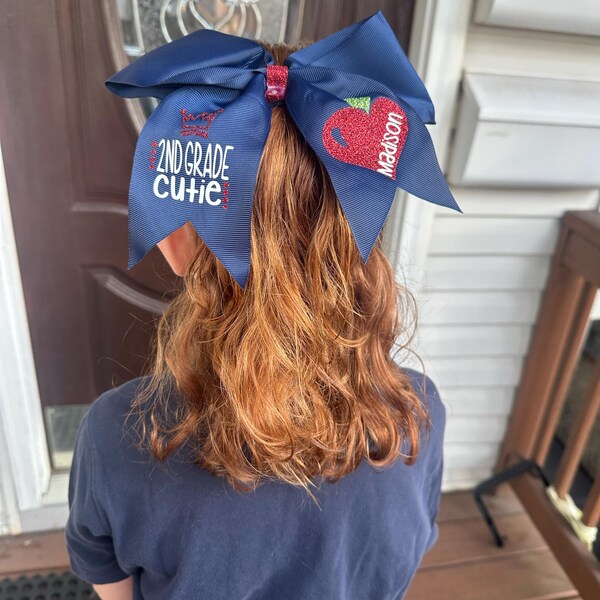 School Apple Personalized Bows - Etsy