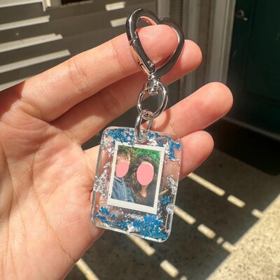 Personalized Photo Heart Keychain customize W/your Photo, Resin Photo ...