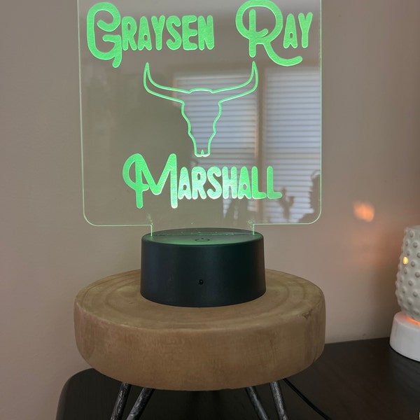 Led Centerpiece, Custom Led Light, Led Acrylic Sign, Night Light, Led ...