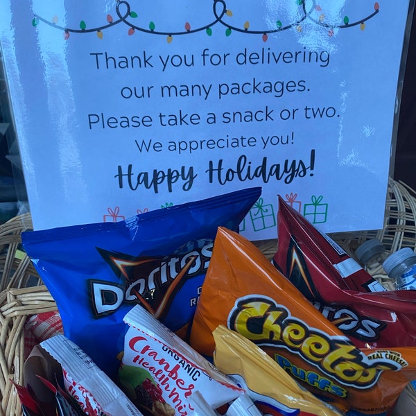 Delivery Driver Printable Sign, Thank You, Happy Holidays, Instant ...