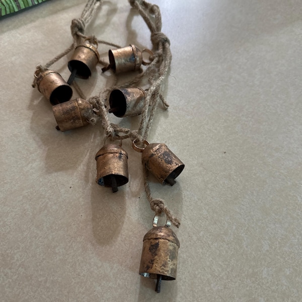 LOVE Chimes-wedding Bell and Heart Rustic Gold Decorations W/ Rope for ...