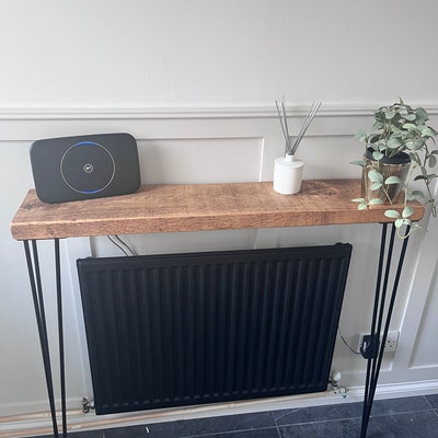 Omni Rustic Console Table With Black 3 Pin Hairpin Legs. hallway Table ...