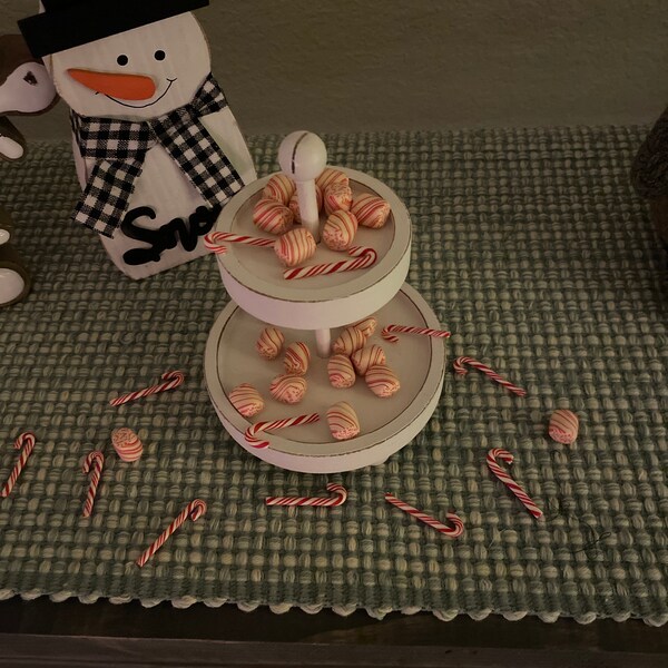 6 Candy Cane Mallows, Fake Marshmallow, Polymer Clay Dessert Cabochons ...