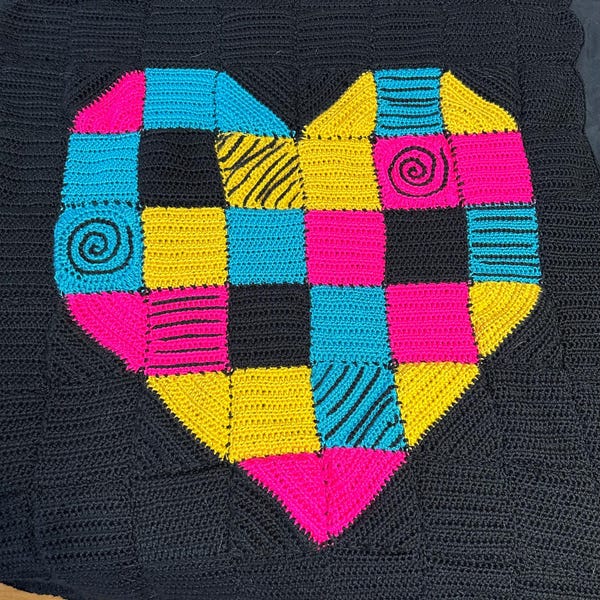 Sally's Patchwork Heart Crochet Baby Blanket Pattern NBC Inspired Jack ...