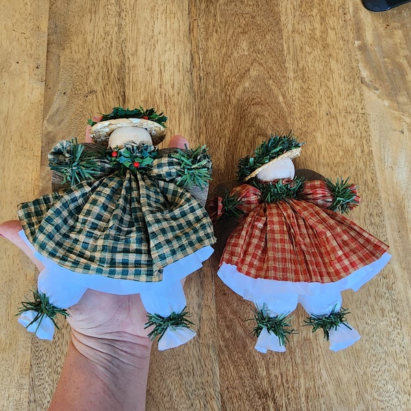 Handmade Bright Pink and Green Gingham Palaka Hula Angel Christmas ...