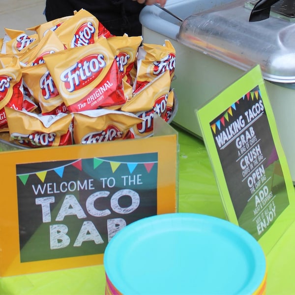 Taco Bar Sign and Labels, Taco Buffet, Build Your Own Taco Station ...