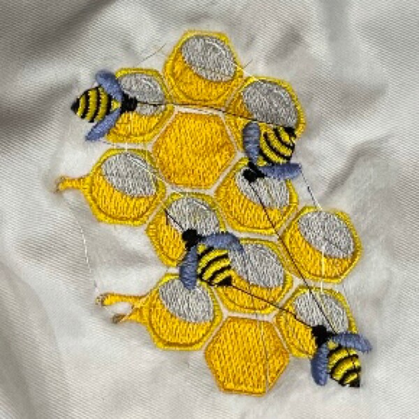 Honeycomb Bees - Machine Embroidery Design, Honeycomb Embroidery ...