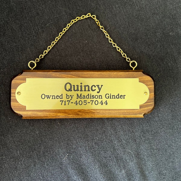 Fancy Horse Stall Name Plate Solid Brass and Wood Personalized, Stall ...