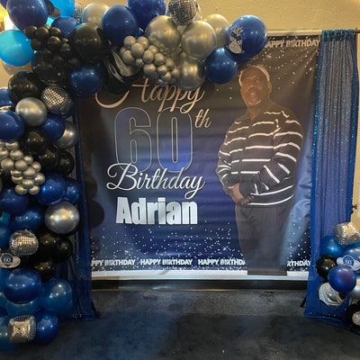 Custom Photo Birthday Backdrop, Man Custom Birthday Party Backdrop ...