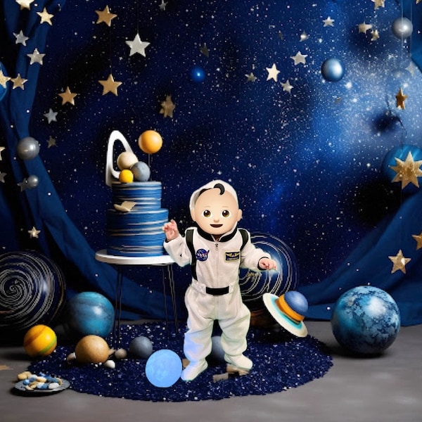 Midnight Stardust Photography Backdrop Glittering Digital Background ...