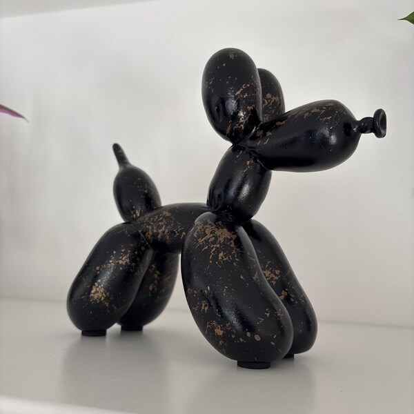 Grey Marble Balloon Dog Statue Sculpture Pop Art Home Decor Ornament ...