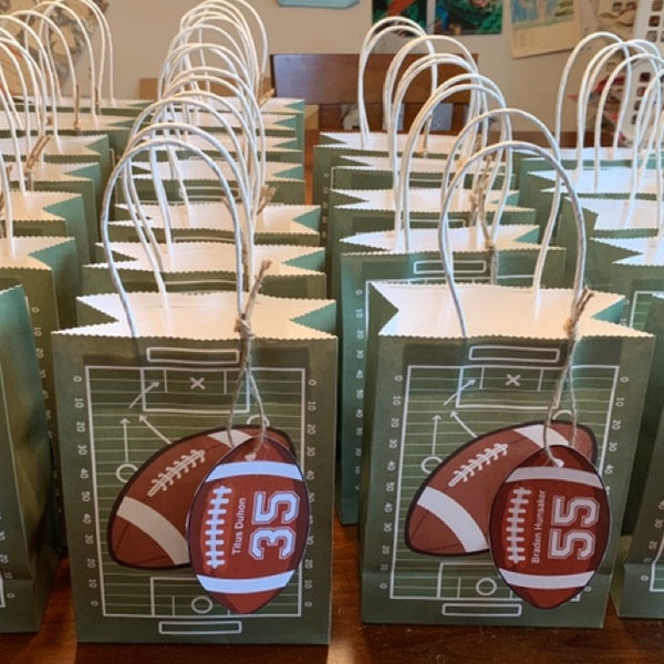 5" Football Tags With Editable Names and Numbers DIY Template - Etsy