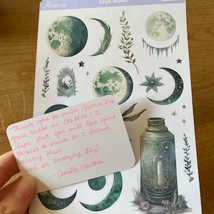 Moon Phase Watercolor Planner Stickers, Lunar Cycle Moon Stickers for ...