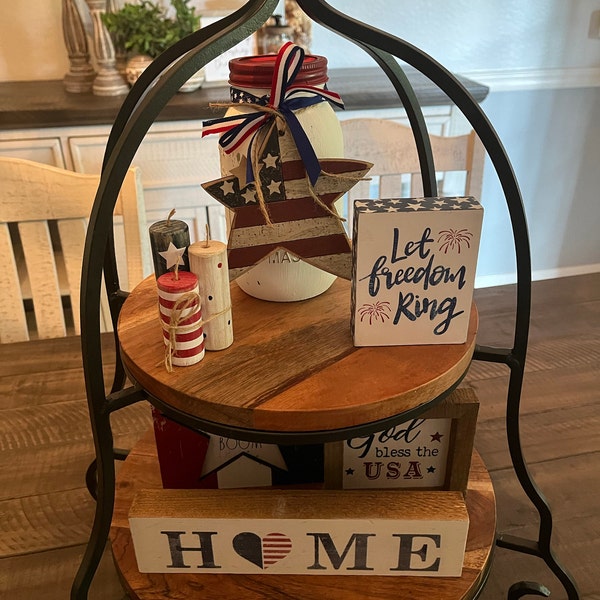 Camping Themed Mini Book Stack Tiered Tray Decor / Gray Themed Decor ...