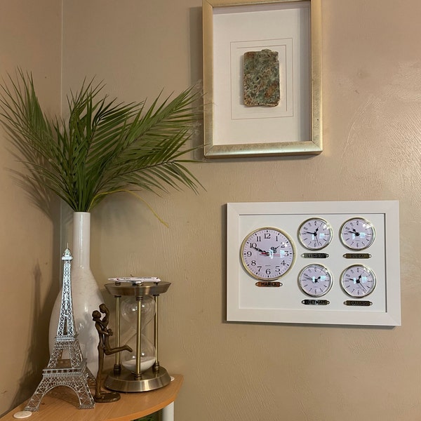 Time Zone Clock. 4 Customizable Zones. Optional Zone Labels. Personal ...