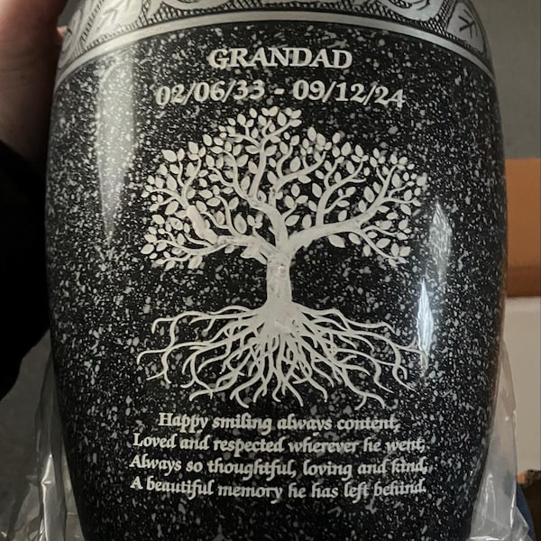 Plaque for Cremation Ashes Urn Name Label Necklace Medallion Urn Fully ...