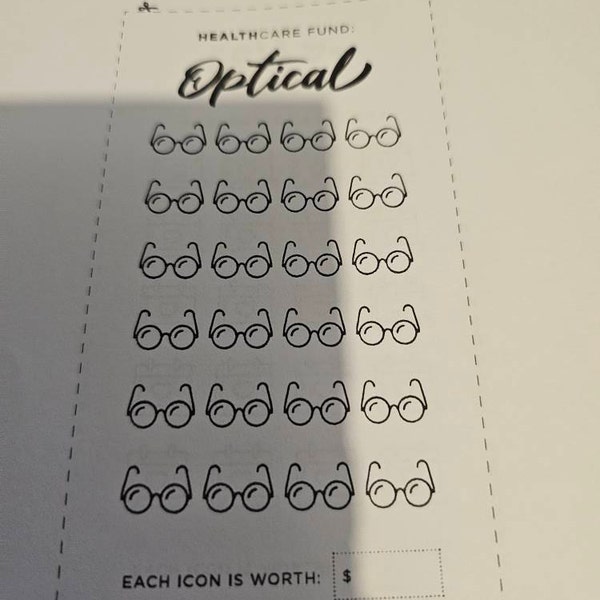 OPTICAL Healthcare Fund Savings Challenge - A6 + A4 Printable PDF ...