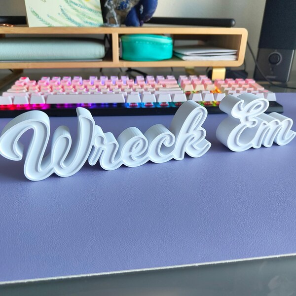 Texas A&M Gig Em Block Letter Shelf Decor 3D Printed - Etsy