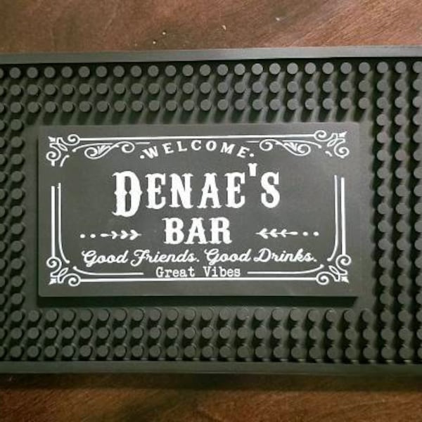 Fathers Day Gift Personalized Bar Mat Home Bar Idea Accessories ...
