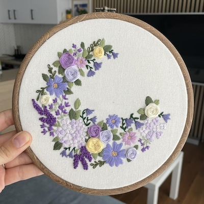 Spring Meadows Embroidery PDF Pattern, Digital Download, Flower Art ...