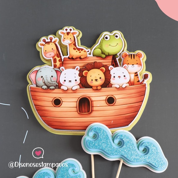 Noah's Ark Clipart Bundle, Cute Baby Animals PNG, Bible Watercolor ...