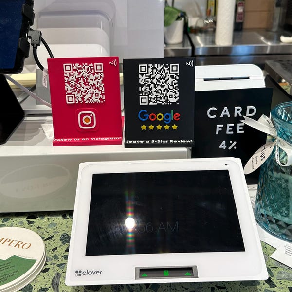 Custom Qr Stand W/ Business Card Holder and NFC Chip - Etsy