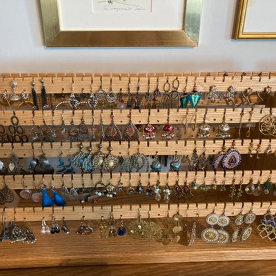 Made in USA Double Sided Large Standing Earring Holder Earring Storage ...