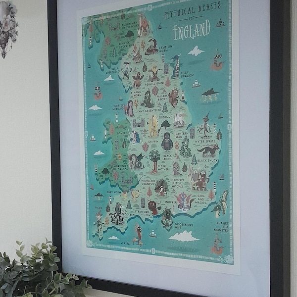 Illustrated Map, Mythical Beasts of Wales, A3 Art Print - Poster - Etsy