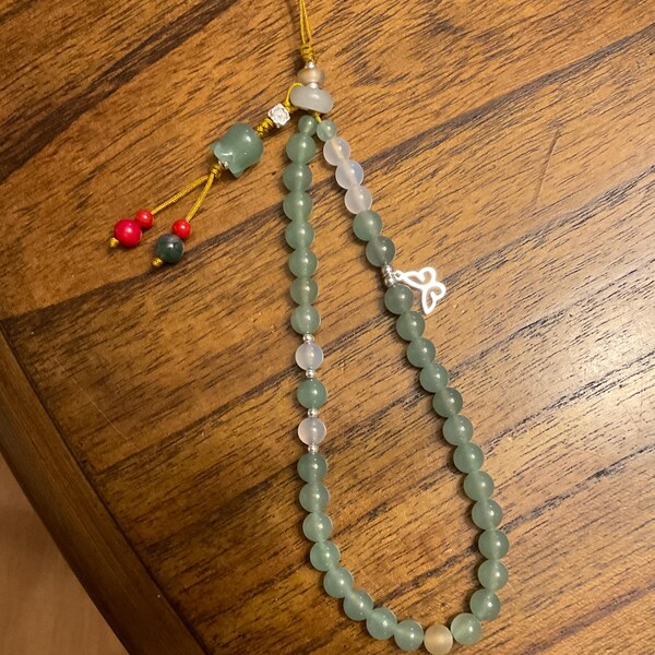 Phone Charm, Jade Peace Buckle Phone Chain, Lucky Blessing 福 Phone ...