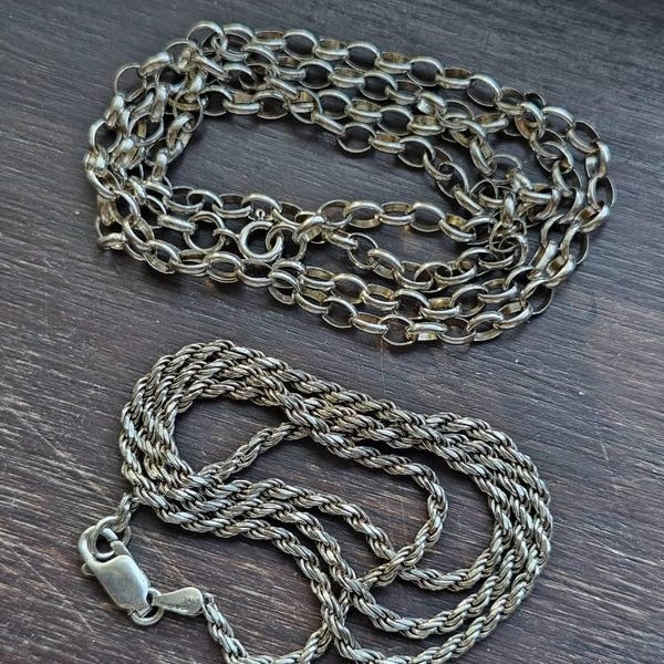Vintage Sterling Silver Fancy Chain Link Necklace - Etsy