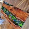 Koi Fish Painting Resin Table. Luxury Epoxy Resin Dining and Coffee ...