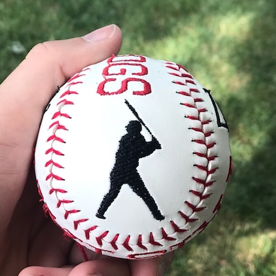 Mini Baseball Player Silhouette Machine Embroidery Design INSTANT ...