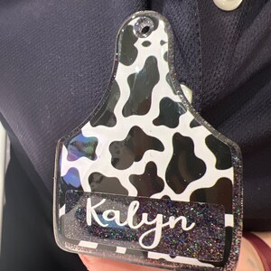 Cow Print Tag Badge Reel,black and White , Western Badge Reel, Nurse ...