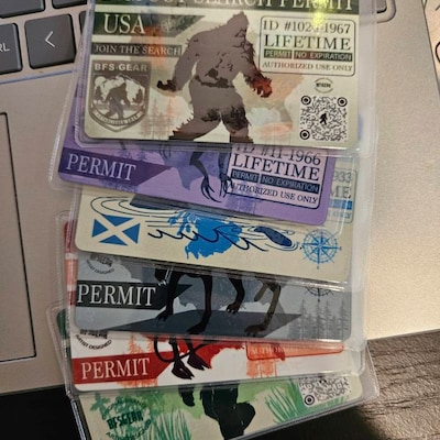 Cryptid Search Permit Collection Wallet-sized Metal Card - Etsy
