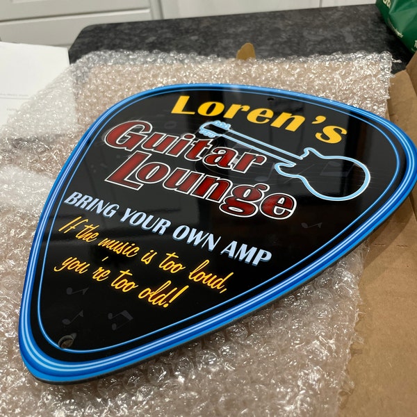 Personalized Decorative Guitar Lounge Sign – Gift for Music Lovers ...